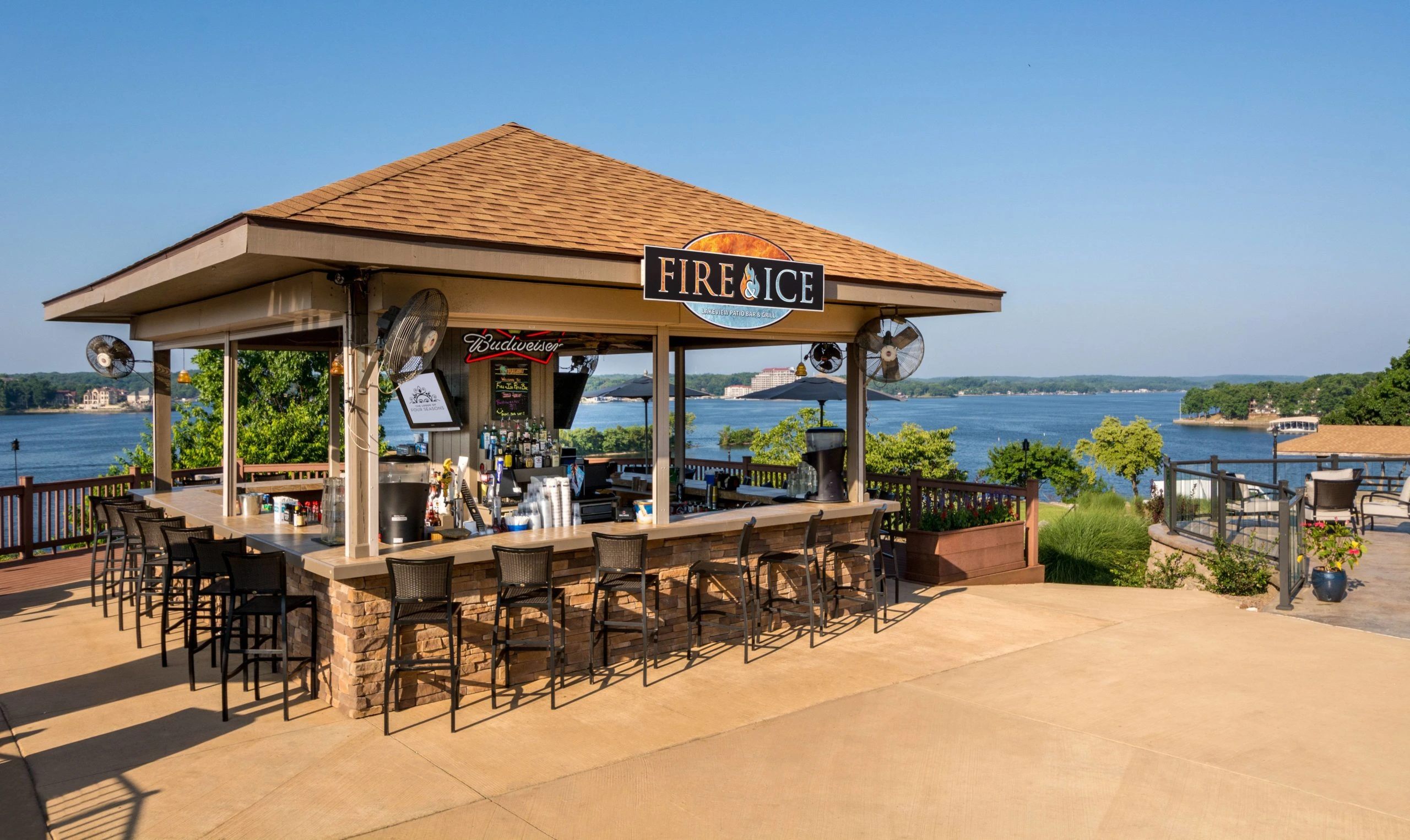 Fire and Ice Poolside patio bar at the Lodge of Four Seasons.
